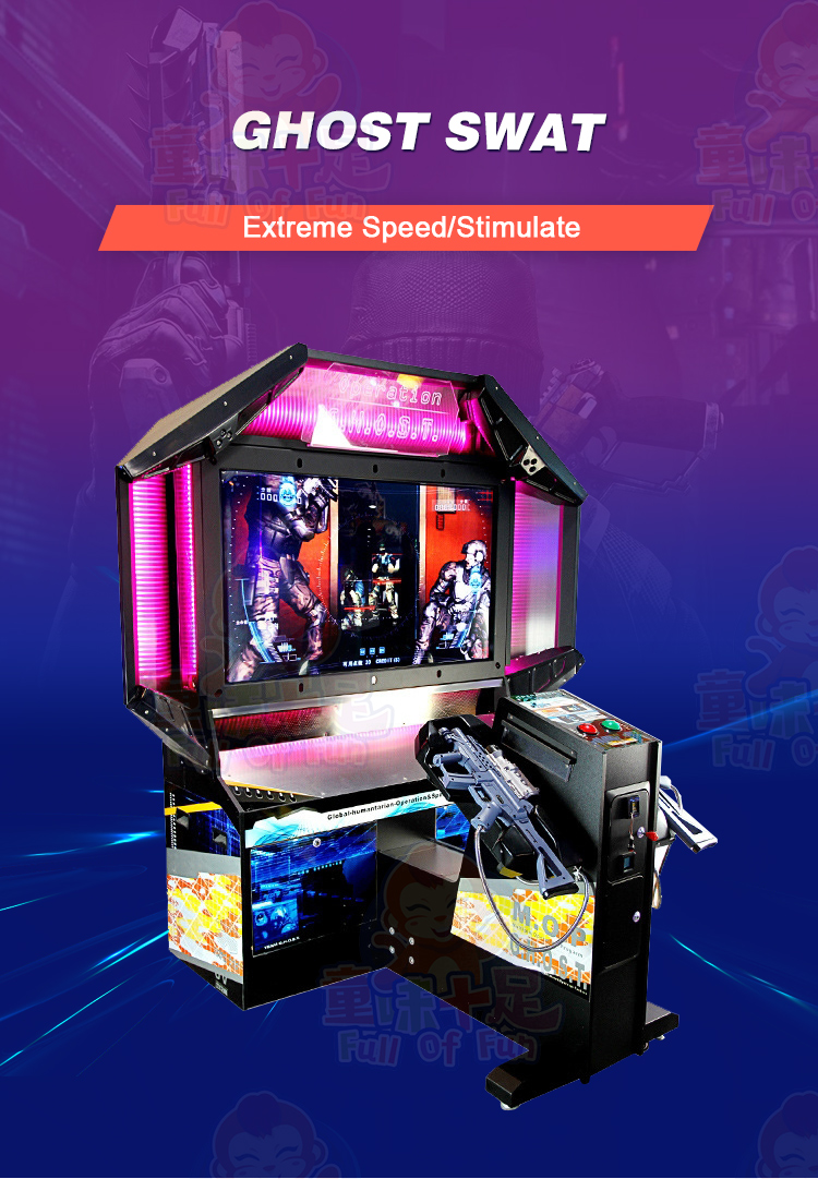 2 Player Virtual Reality Simulator Devil SWAT Shooting Game Machine Toy ...