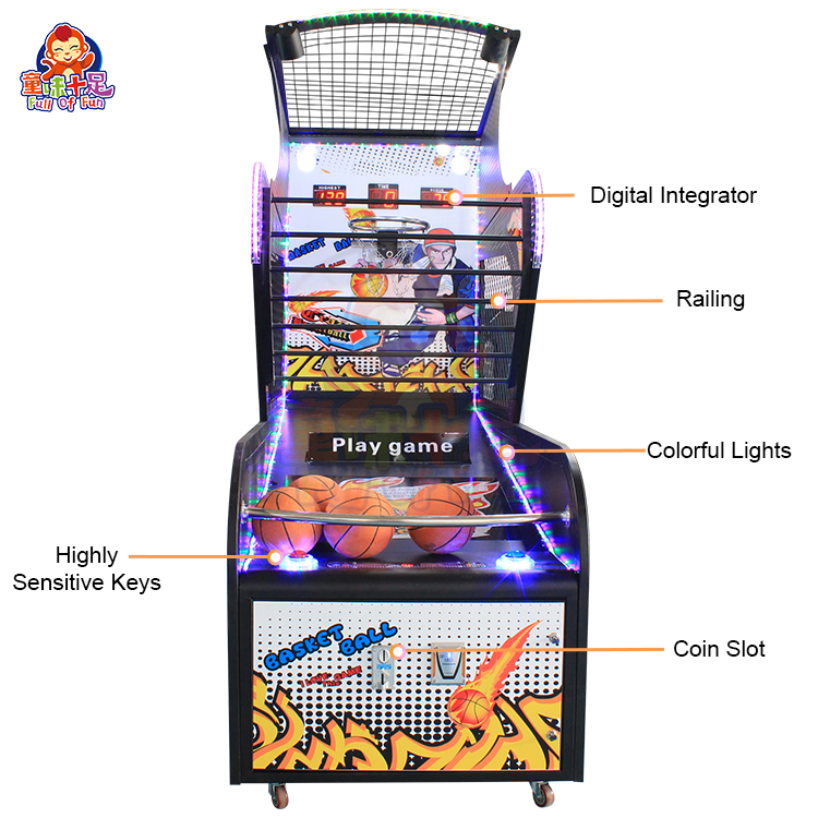 Coin Operated Indoor Electric Basketball Shooting Arcade Game Machine ...