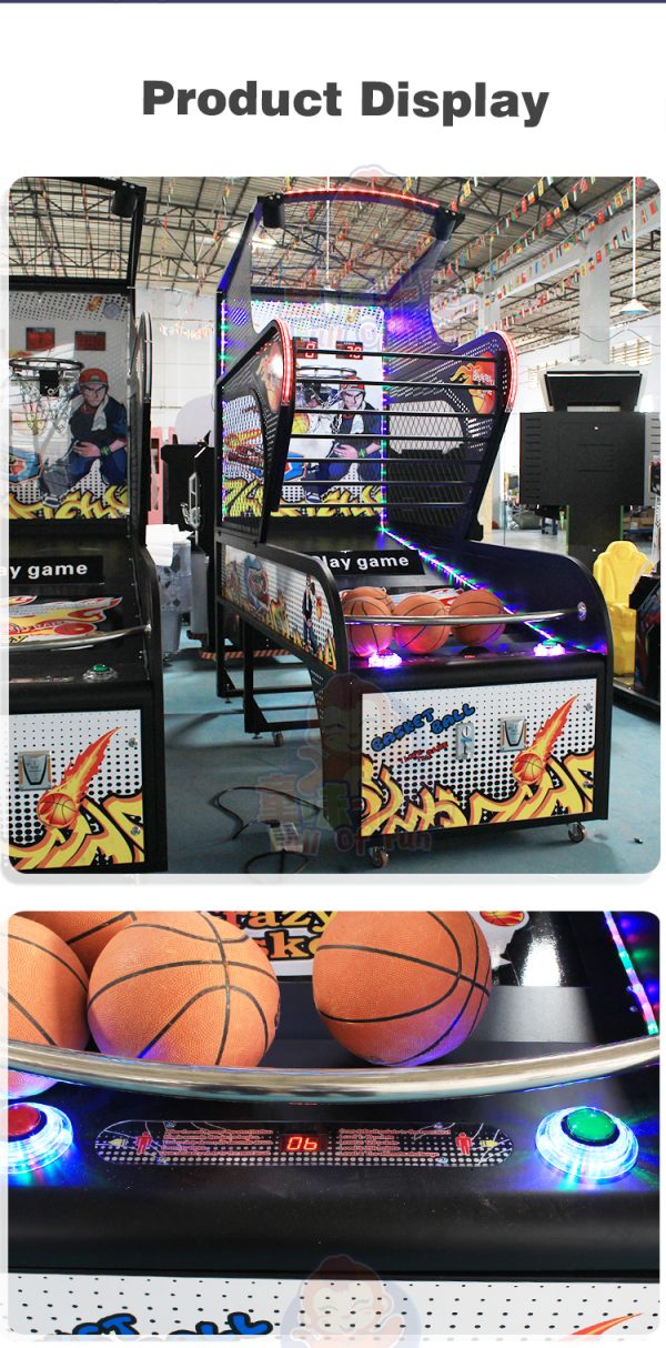 Coin Operated Indoor Electric Basketball Shooting Arcade Game Machine ...