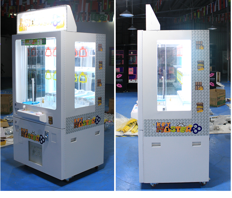 White Coin-Operated Key Master Arcade Machine - CoinGamesMachine