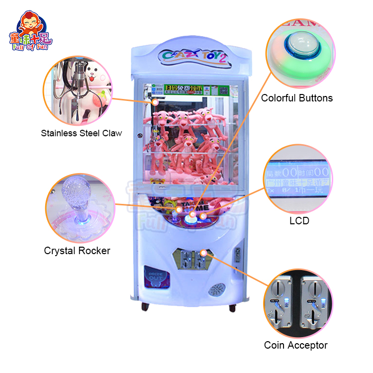 Coin Operated Adult Claw Machine With Pikachu & Mario PCB ...