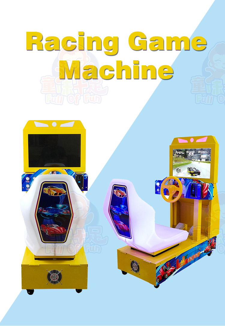 Kids Racing Arcade Machine – 22" LCD Coin Operated Arcade Game For Kids ...